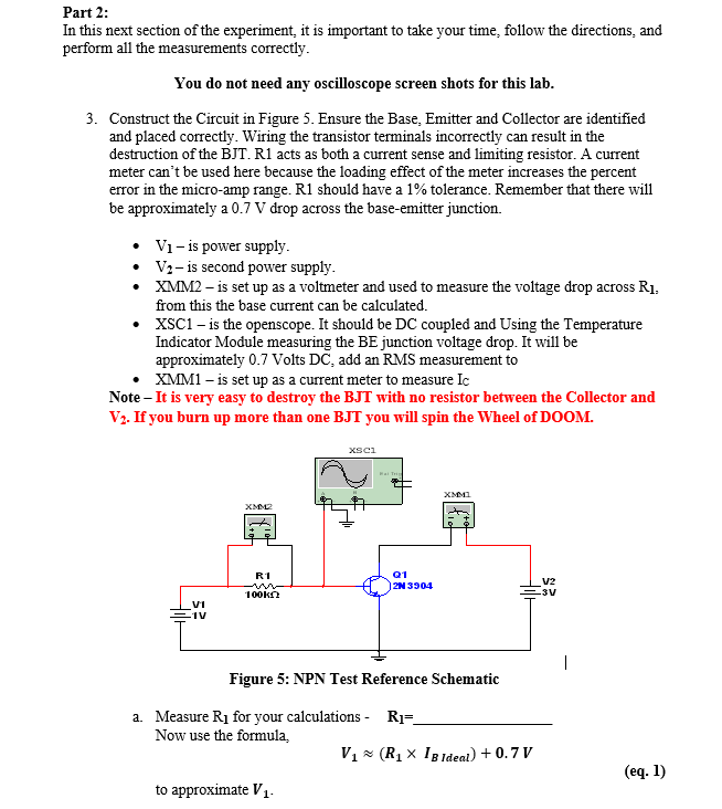 Solved Procedure: Part 1: Diode Functionality Test The Diode | Chegg.com