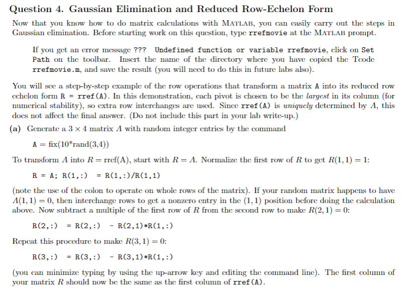 [Solved]: Please use Matlab to do all the questions and