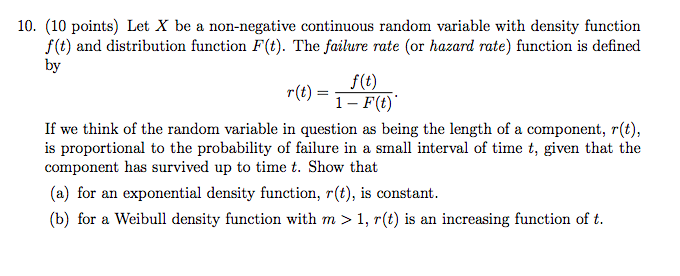 Solved 10 10 Points Let X Be A Non Negative Continuous 