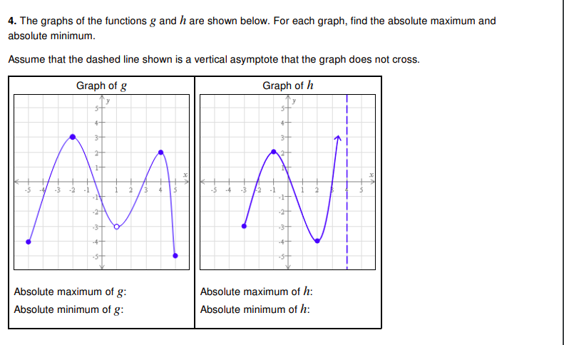 Solved 4. The graphs of the functions g and h are shown | Chegg.com