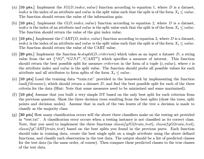 Solved 1. Decision trees As part of this question you will | Chegg.com