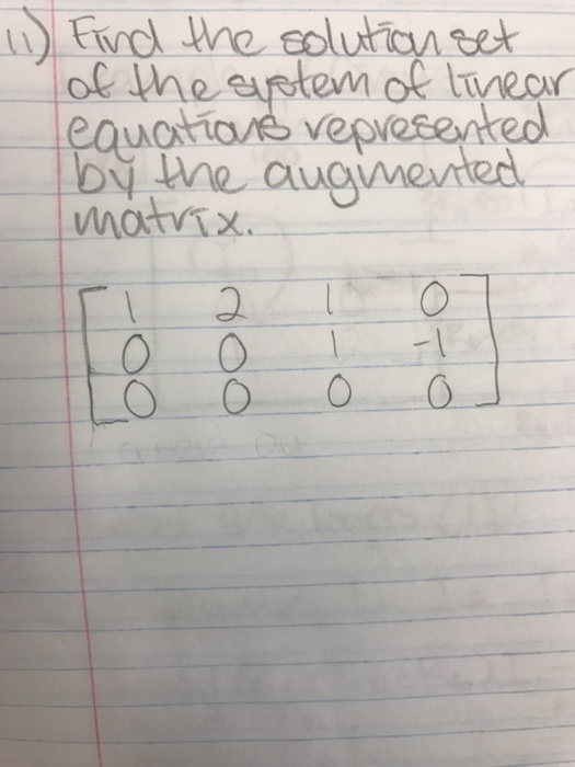 Solved Find the solution set of the system of linear | Chegg.com