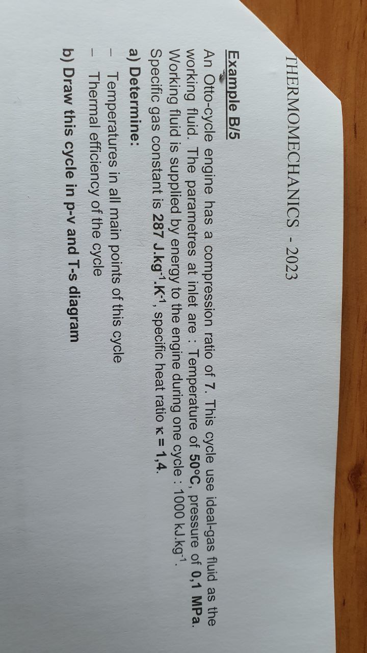 Solved Example B/5 An Otto-cycle engine has a compression | Chegg.com