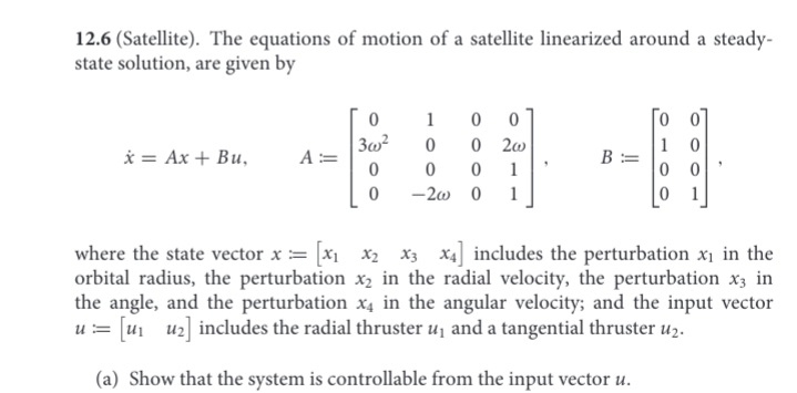 Solved 12.6 (Satellite). The equations of motion of a | Chegg.com