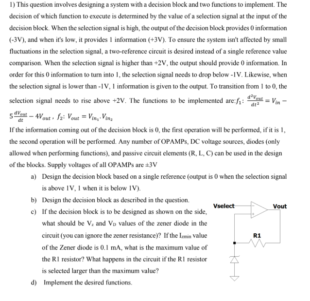 Solved This question involves designing a system with a | Chegg.com