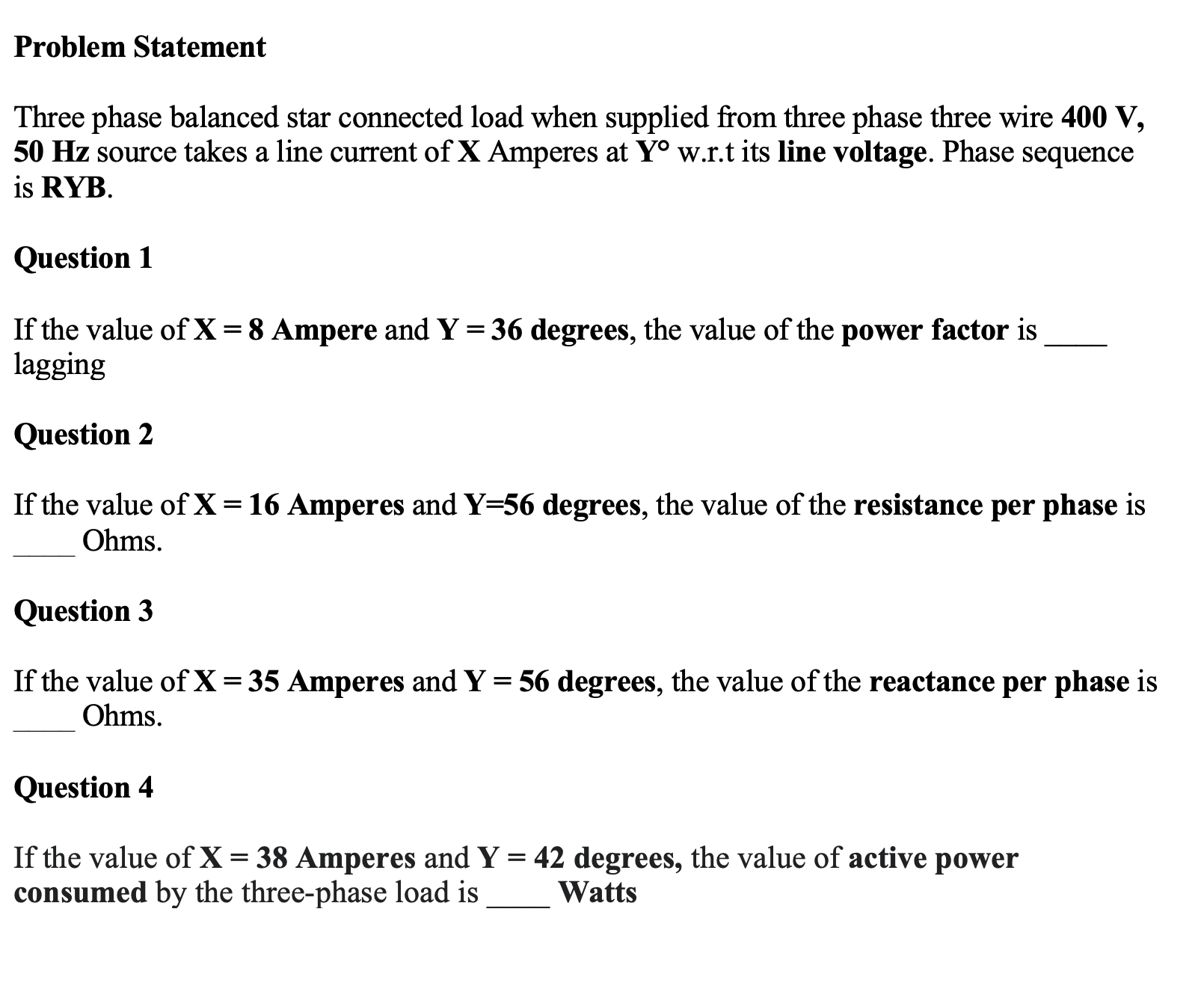 Solved Three phase balanced star connected load when | Chegg.com Solved Three phase balanced star connected load when | Chegg.com