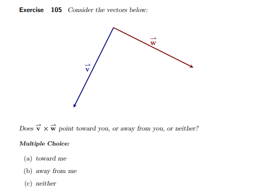 Solved Exercise 105 ﻿Consider the vectors below and explain | Chegg.com