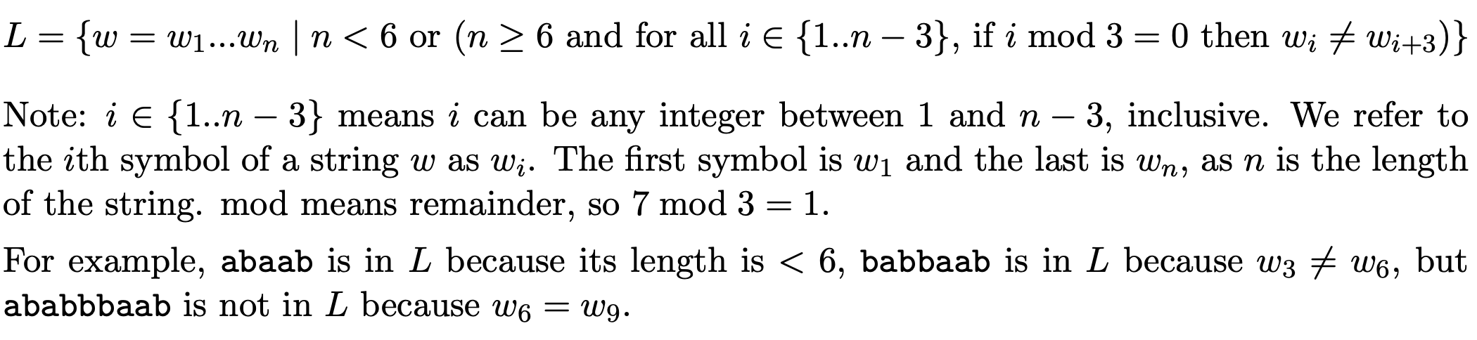 Solved Prove that the following language over the alphabet | Chegg.com
