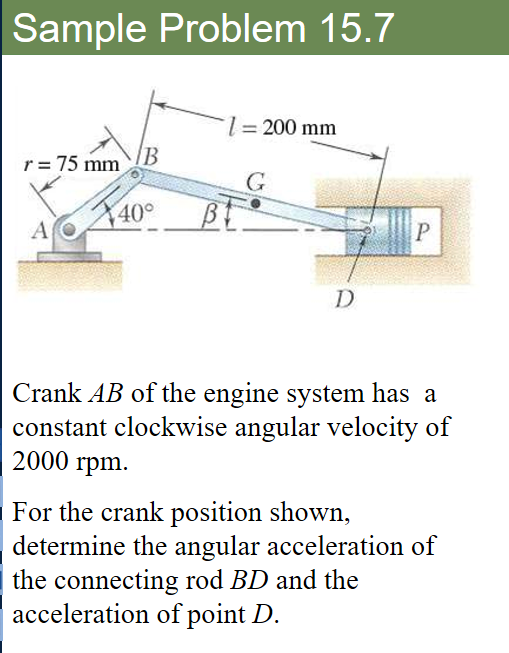 Solved Crank AB of the engine system has a constant | Chegg.com