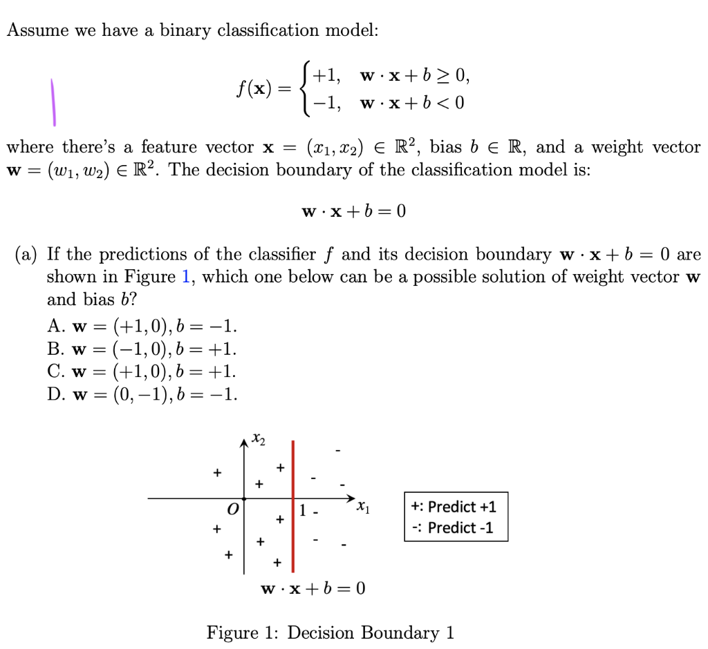 Solved Assume we have a binary classification model: f(x) | Chegg.com