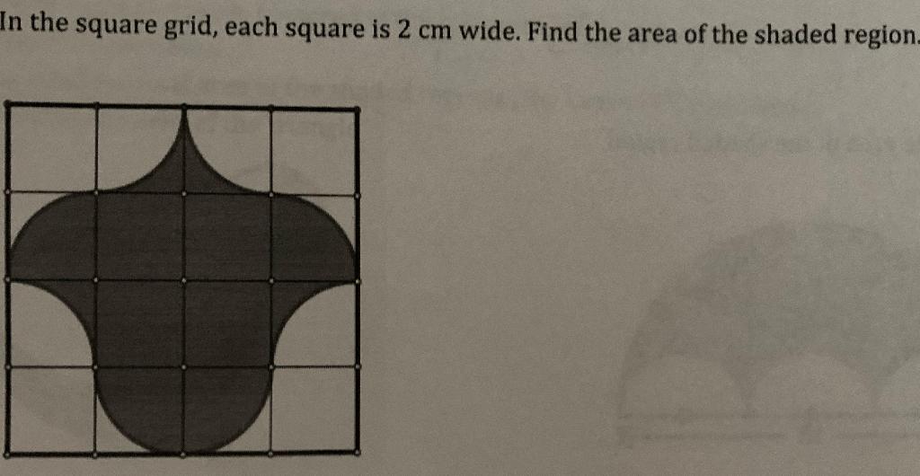 Solved In the square grid, each square is 2 cm wide. Find | Chegg.com