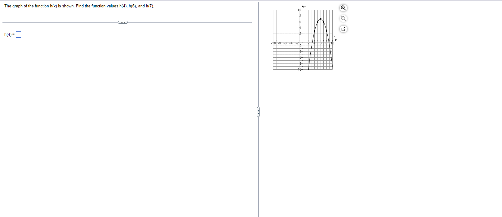 Solved The graph of the function h(x) is shown. Find the | Chegg.com