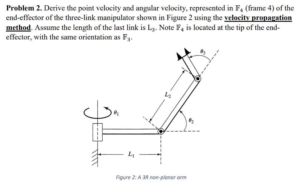 Problem 2. Derive the point velocity and angular | Chegg.com