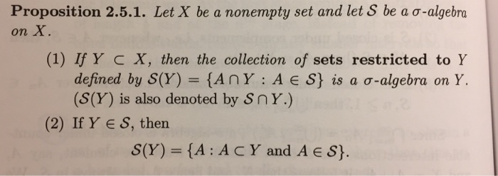 Solved Proposition 2.5.1. Let X be a nonempty set and let S | Chegg.com