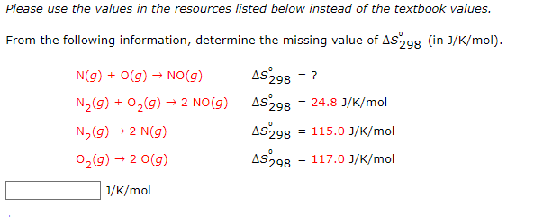 Solved Please use the values in the resources listed below | Chegg.com