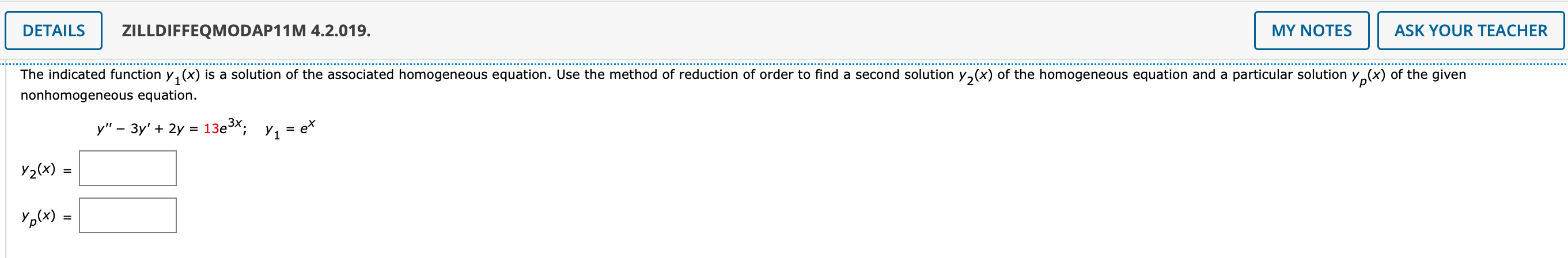 Solved The indicated function y1(x) is a solution of the | Chegg.com