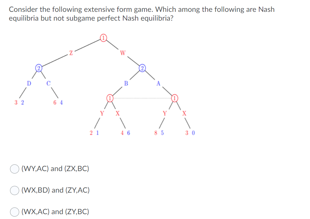 Solved Consider the following extensive form game. Which | Chegg.com