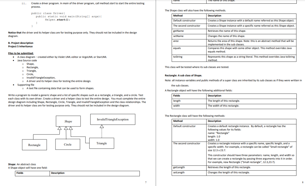 Solved B. Project description Project 5 Inheritance Files to | Chegg.com