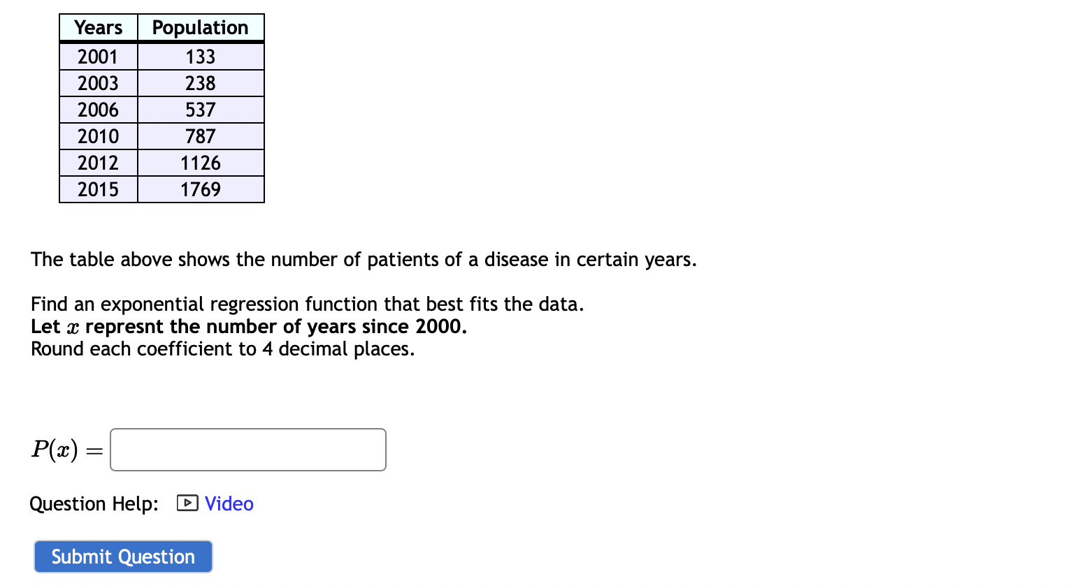 The table above shows the number of patients of a | Chegg.com