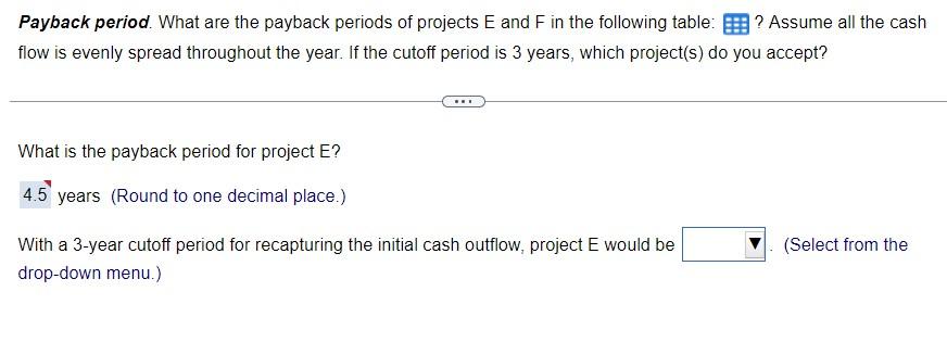 Solved Payback period. What are the payback periods of | Chegg.com