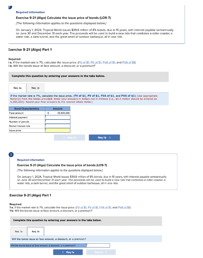 Solved I Required information Exercise 9-21 (Algo) Calculate | Chegg.com