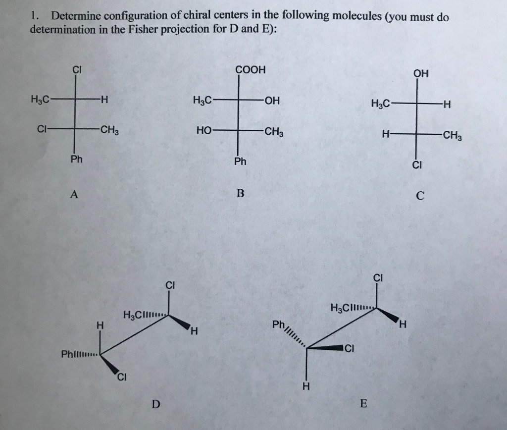 Solved 1. Determine configuration of chiral centers in the | Chegg.com