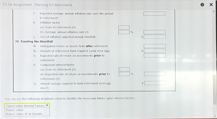 Solved Ch 14: Assignment- Planning for Retirement 6. Pr | Chegg.com