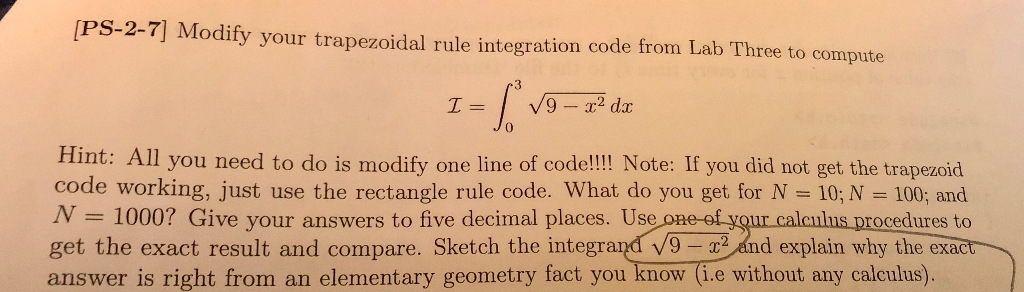 Solved Modified Trapezoidal rule integration code: #include | Chegg.com