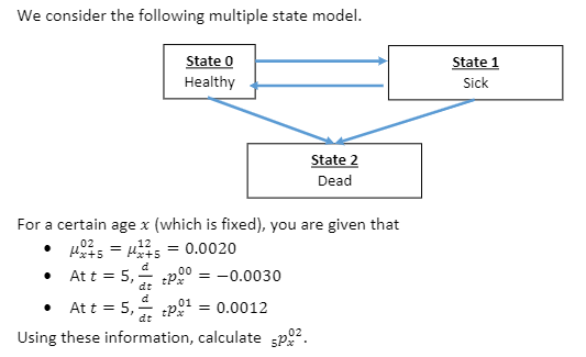 We consider the following multiple state model. State | Chegg.com