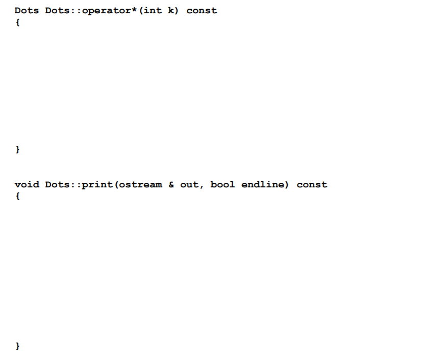 Solved 8. Implement the Dots class shown below that | Chegg.com