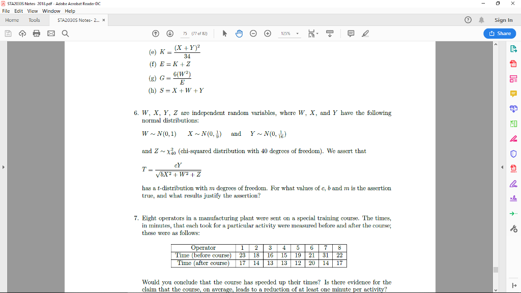 Solved STA203S Notes 2018 pdf Adabe Acrobat Reader DC File | Chegg.com