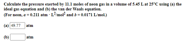 Solved Calculate the pressure exerted by 11.1 moles of neon | Chegg.com