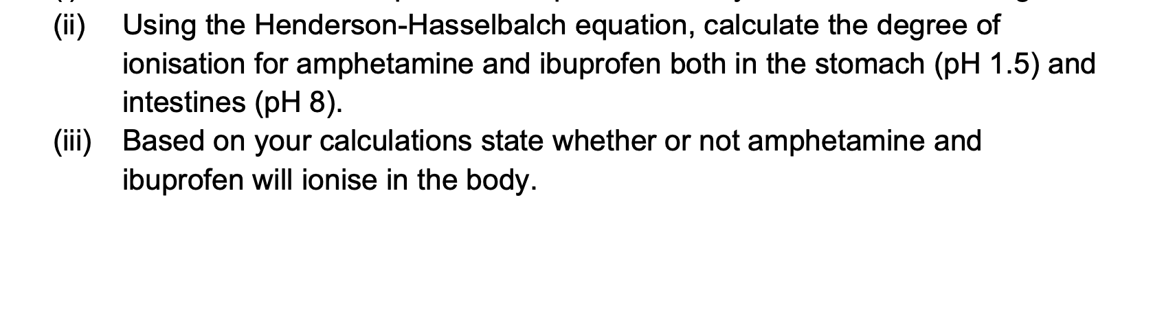Solved ( (ii) Using the Henderson-Hasselbalch equation, | Chegg.com