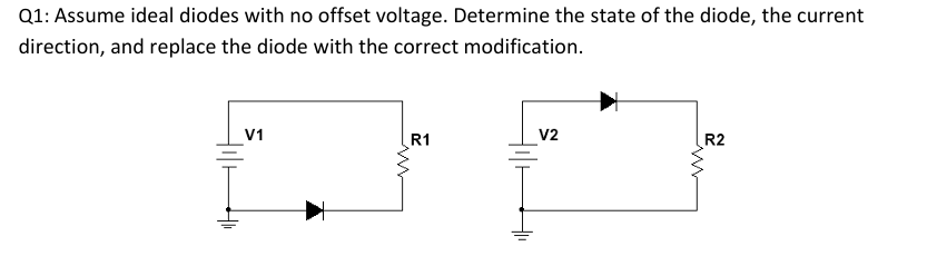 Solved by an EXPERT Q1: Assume ideal diodes with no offset voltage. | Chegg.com