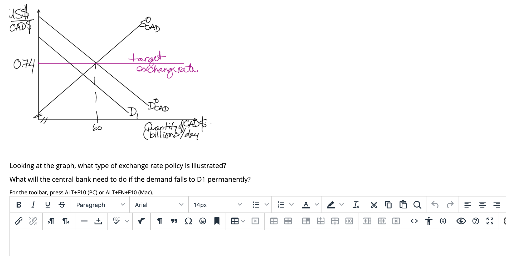 Solved US$ Foto CAD$ 0.74 target exchange rate XH 'DCAD 'Di | Chegg.com