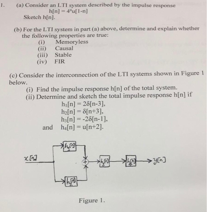 Solved 1. (a) Consider an LTI system described by the | Chegg.com