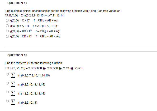 Solved Find a simple disjoint decomposition for the | Chegg.com