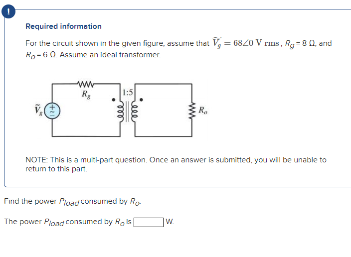 Solved Required information For the circuit shown in the | Chegg.com