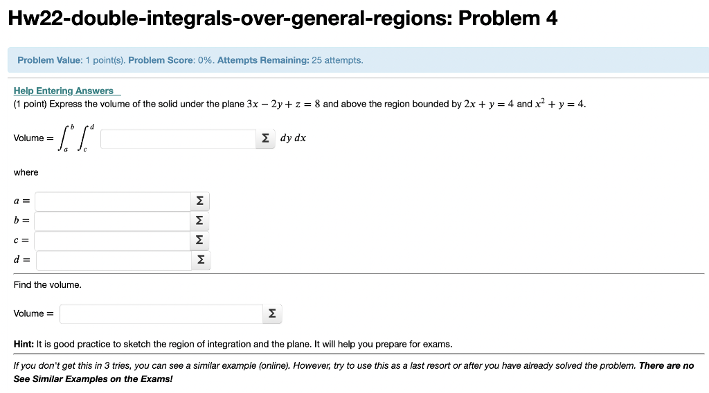 Solved Hw22-double-integrals-over-general-regions: Problem 4 | Chegg.com