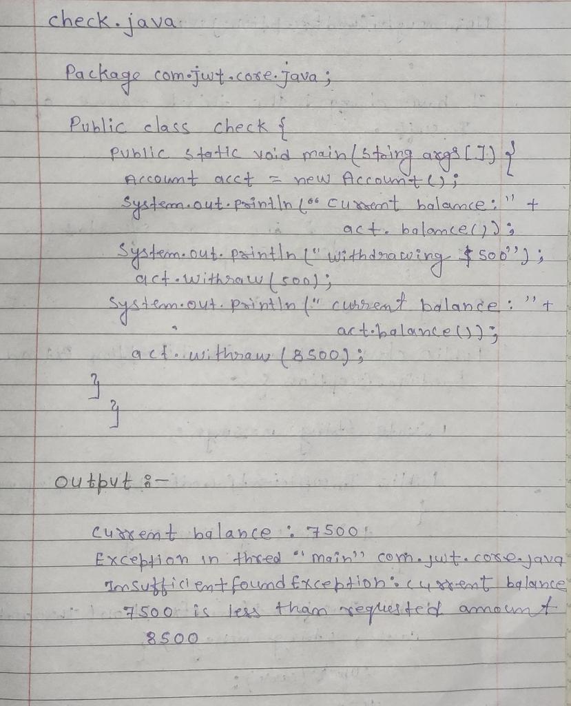 Solved check.java: + Package comojwt.core.java; Public class | Chegg.com