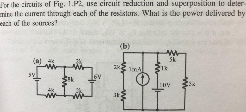 Solved For the circuits of Fig. 1.P2, use circuit reduction | Chegg.com