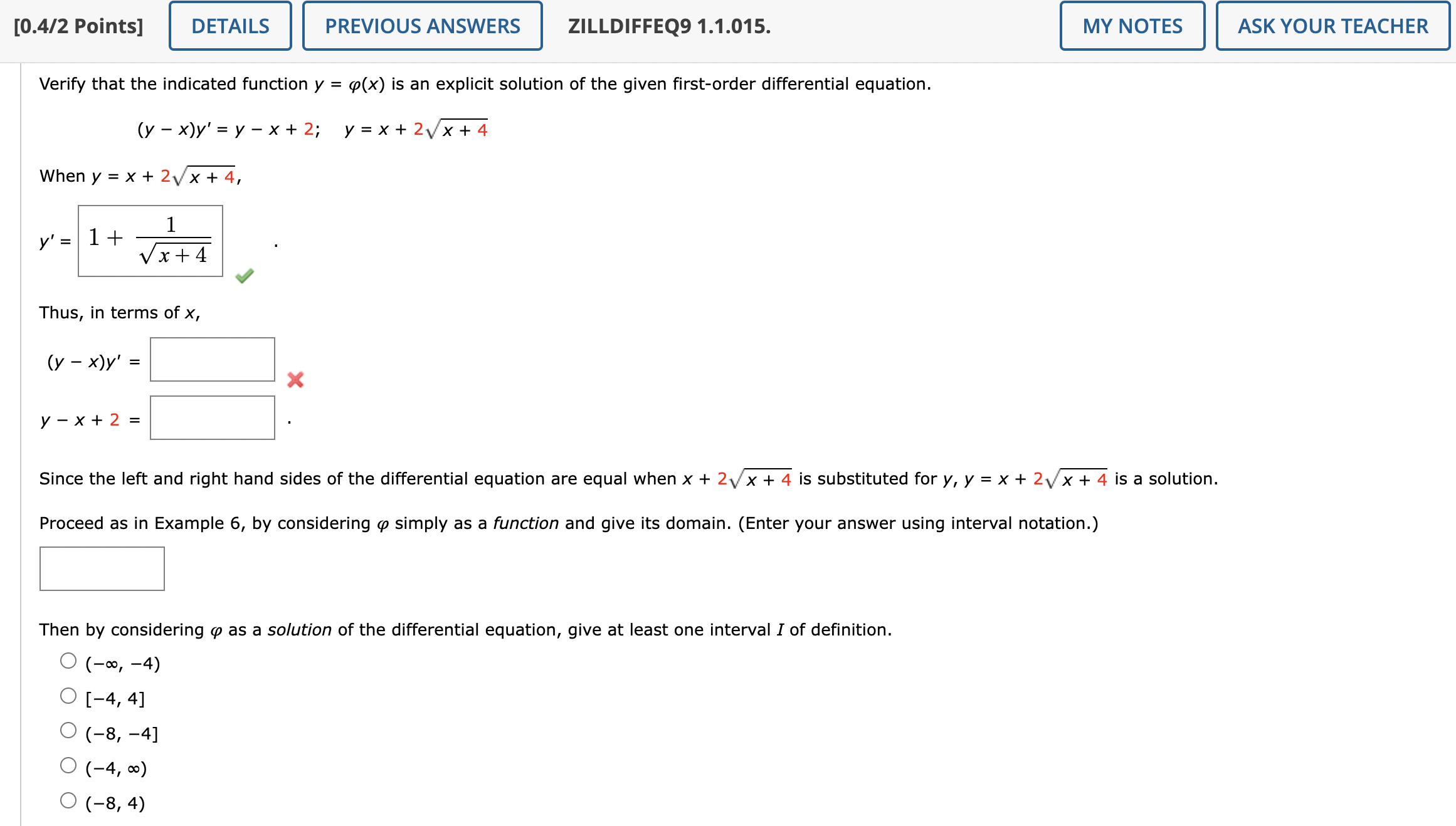 Solved Verify That The Indicated Function Y x Is An Chegg