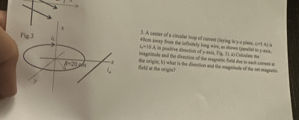 Solved 3. A center of a circular loop of current (laying in | Chegg.com
