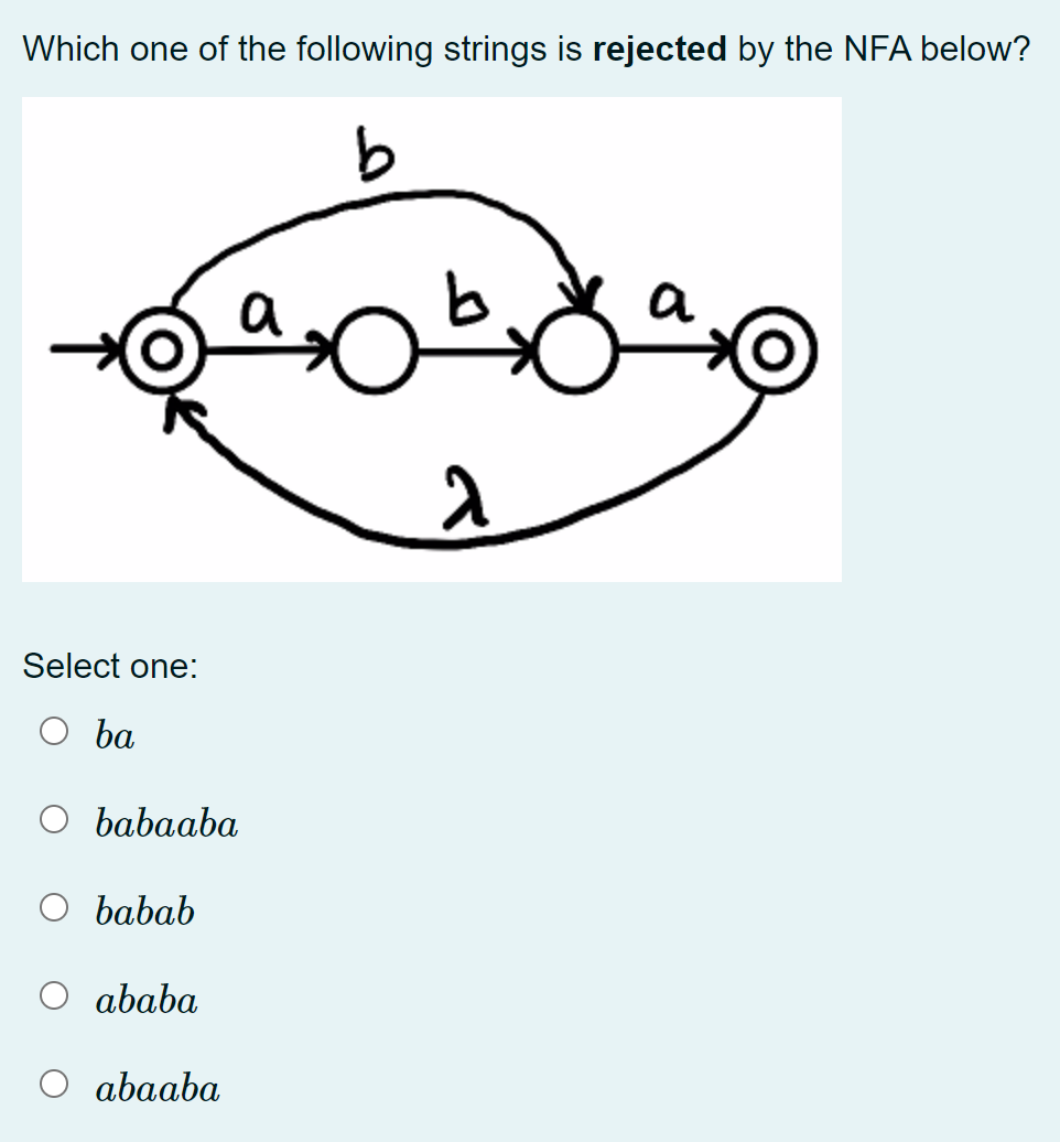 Solved We Say An Nfa M Rejects A String W If And Only There 