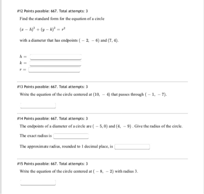 Solved #1 Points possible: 667, Total attempts: 3 Write the | Chegg.com