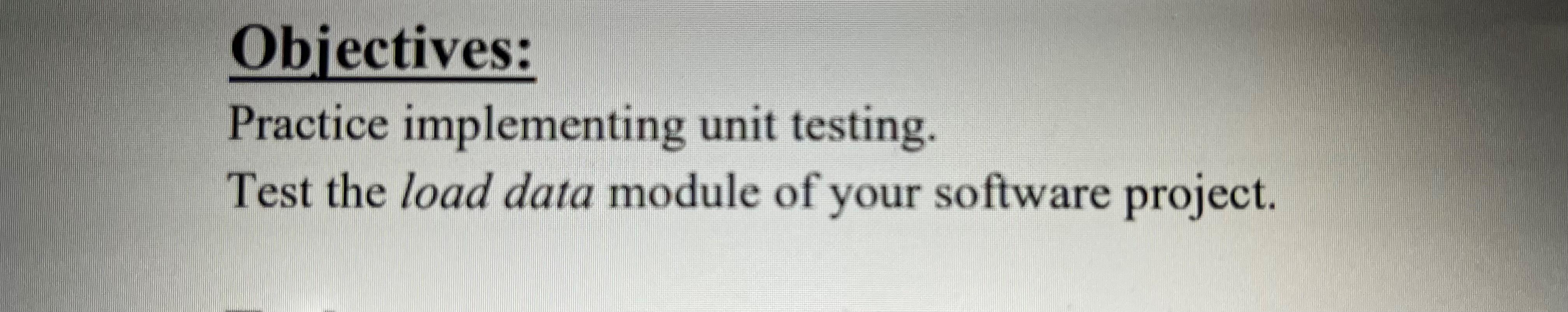 Solved Objectives Practice Implementing Unit Testing Test