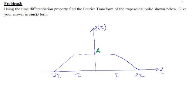 Solved Problem3: Using the time differentiation property | Chegg.com
