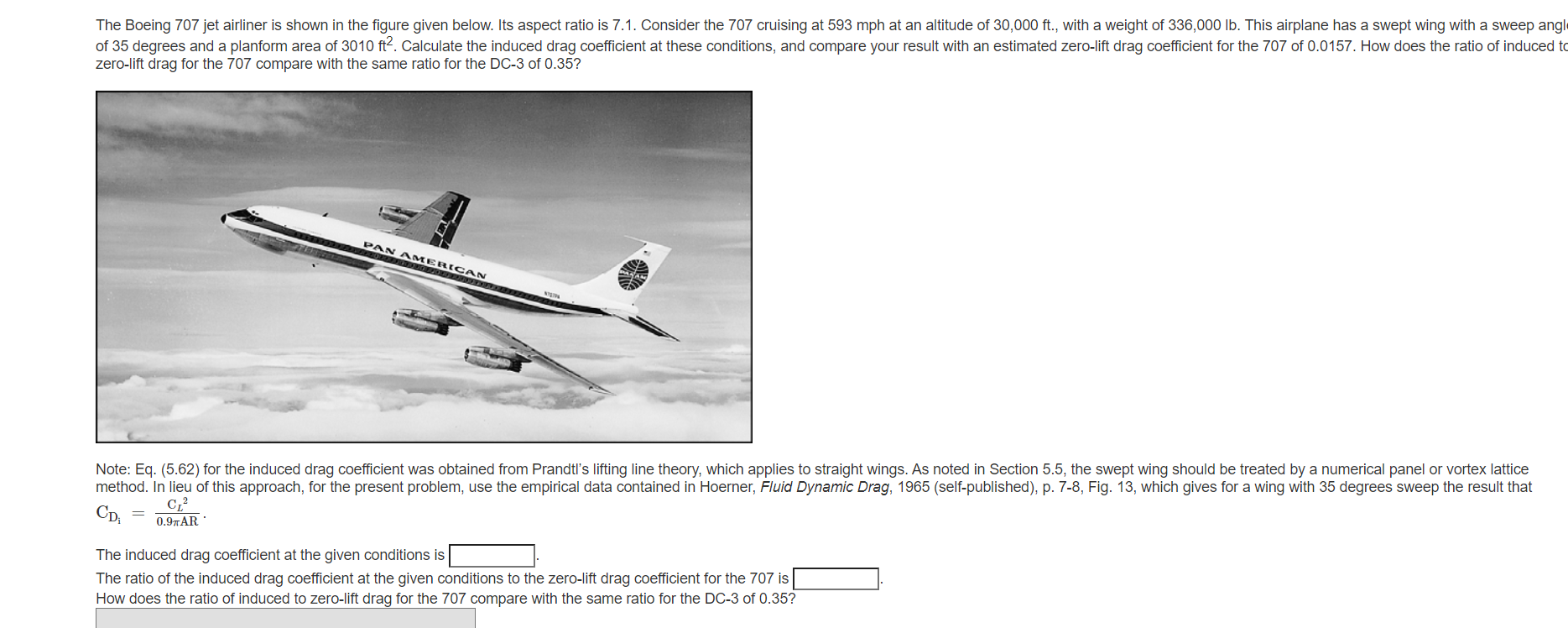 Solved The Boeing 707 jet airliner is shown in the figure | Chegg.com
