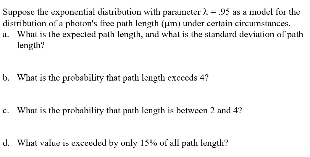 Solved Suppose the exponential distribution with parameter 2 | Chegg.com