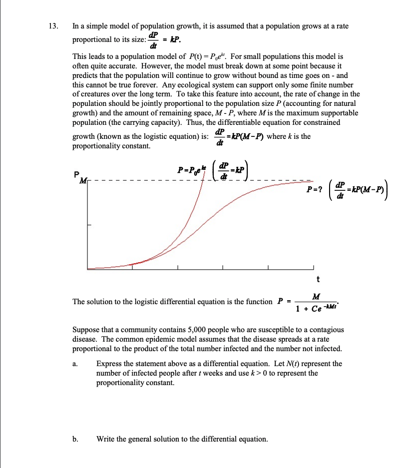 Solved In a simple model of population growth, it is assumed | Chegg.com